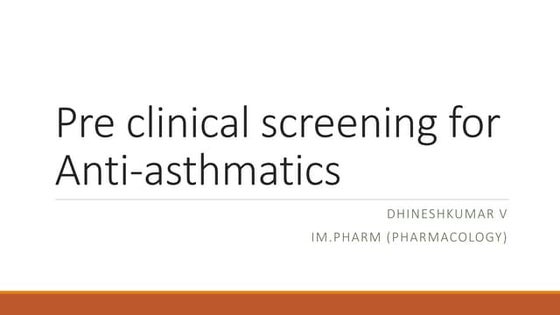 General principles of preclinical screening | PPTX | Chemistry | Science