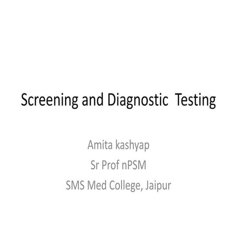 Screening and diagnostic testing | PPTX