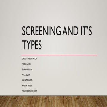 Types of Screening | PPT
