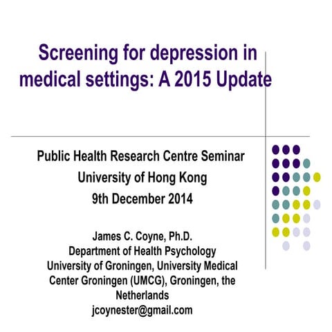 Screening for depression in medical settings 2015 update | PPT