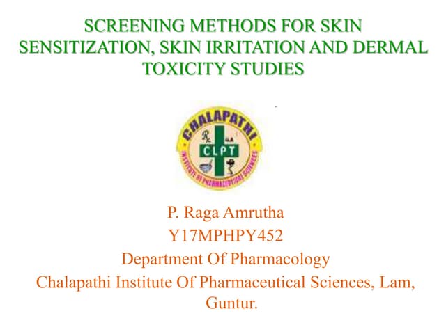 Skin sensitisation (OECD: 406). | PPTX