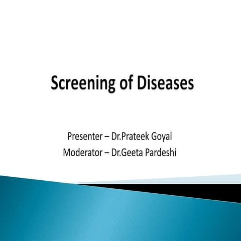 Screening of diseases | PPTX