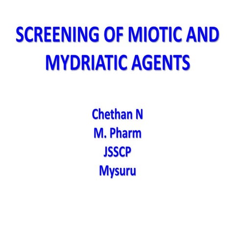 Expt 9 Effect of drugs on rabbit eye | PPTX