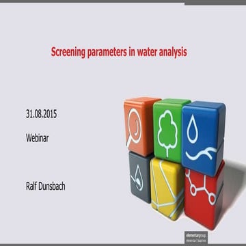 Screening parameters in water analysis | PPTX