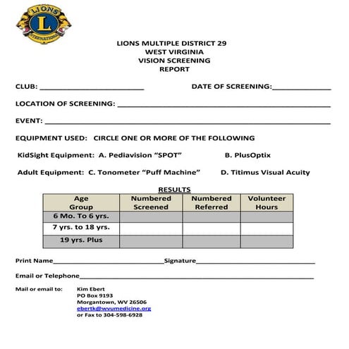Screening report form 2016 | PDF | Eye and Vision Conditions | Diseases ...