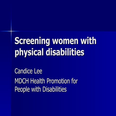 Screening women with physical disabilities | PPT | Fitness and Exercise | Healthy Living