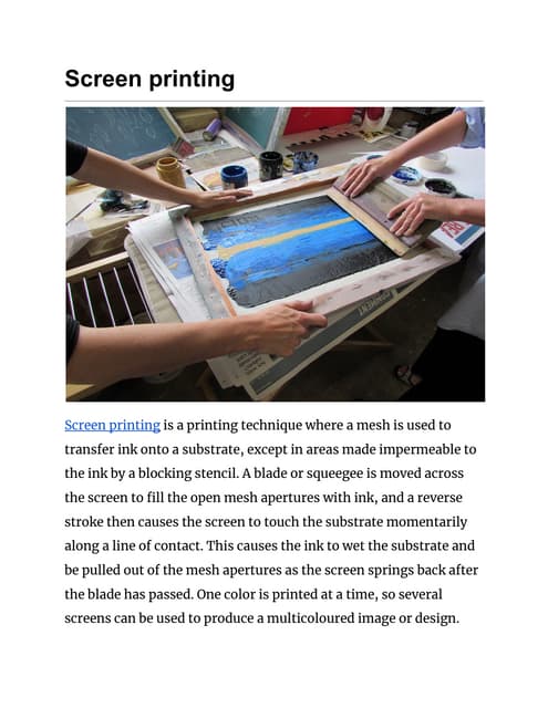 Screen printing | PPT
