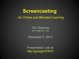 "Screencasting for Educators and Students" | PPT