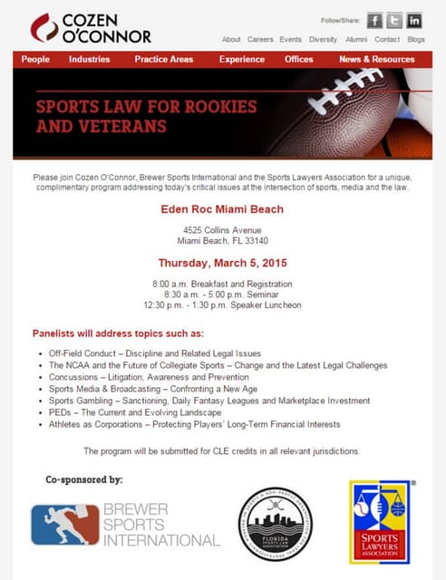 Sports law brochure | PDF