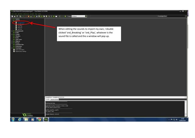 Audio game script example annotated with explanations