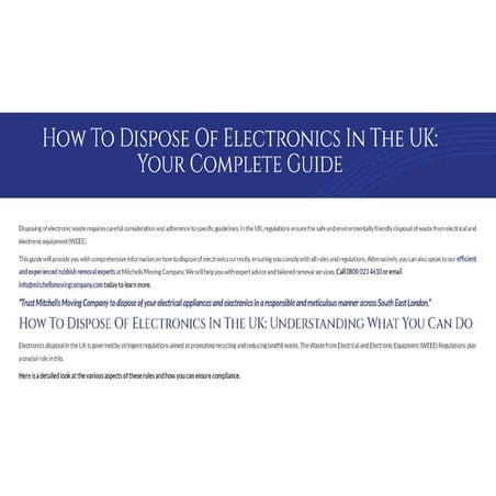 How To Dispose Of Electronics In The UK: Your Complete Guide | PPT