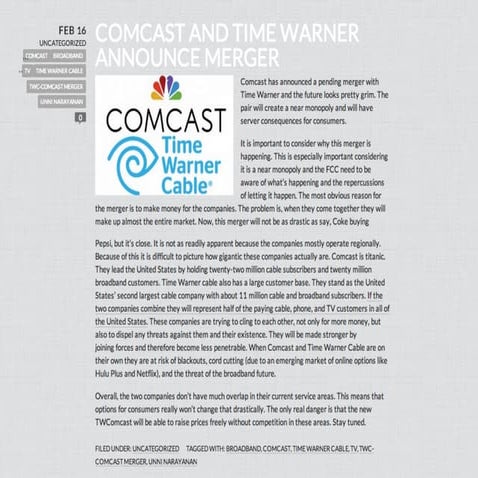 Comcast/TWC Merger | PDF