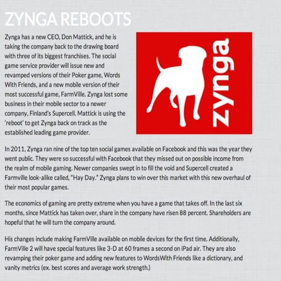 Zynga Reboots | PPT