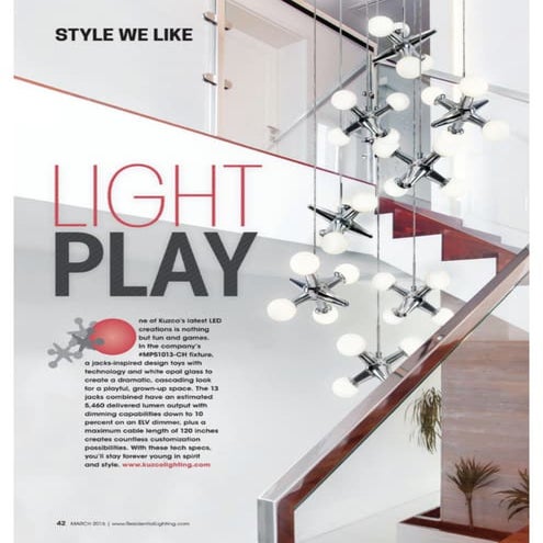 Featured in"Style We Like" in Residential Lighting Magazine | PDF