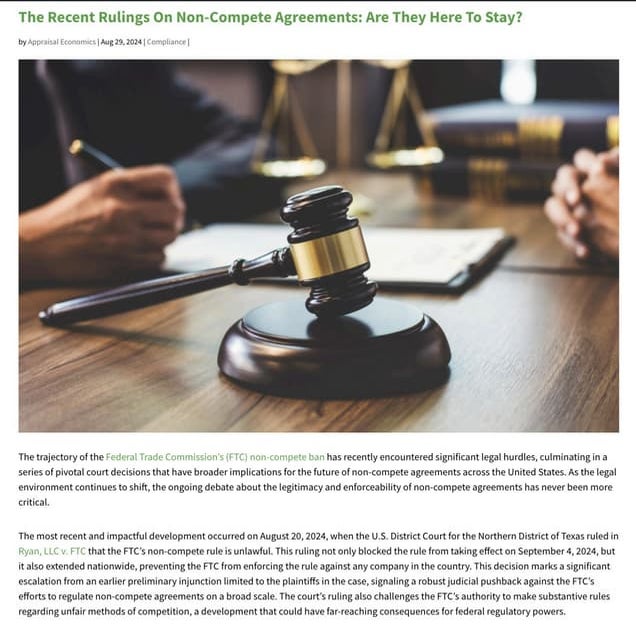 The Recent Rulings On Non-Compete Agreements: Are They Here To Stay? | PDF