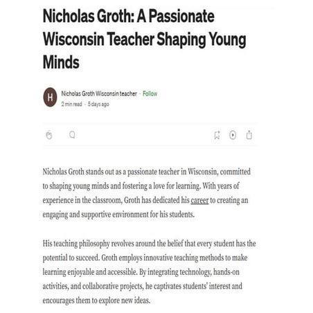 Building Character and Skills: The Impact of Nicholas Groth on Youth Baseball in Racine | PDF