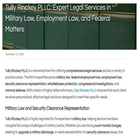 Greg T. Rinckey: Expert Legal Advocate for Federal Employment, Military ...