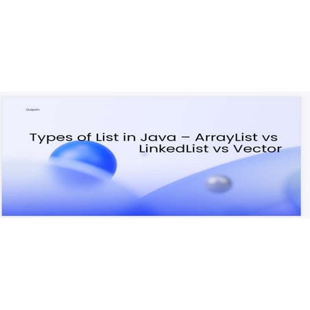 Types of List in Java – ArrayList vs LinkedList vs Vector | PDF