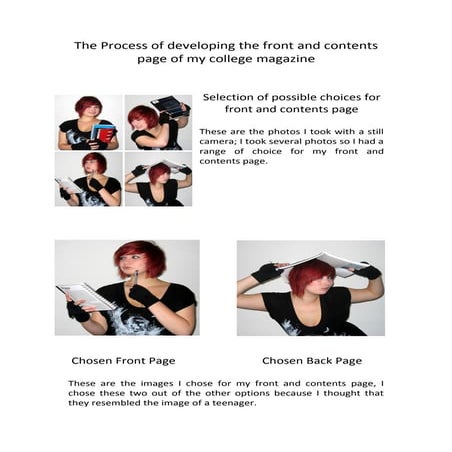 The Process Of Developing The Front And Contents Page Of My College ...