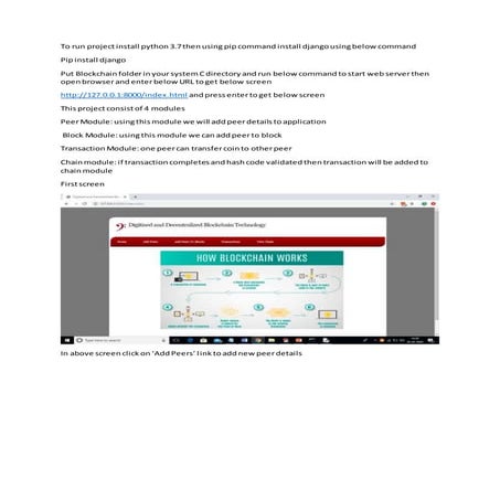 Digitised and Decentralized Block Chain Technology Python Project | DOCX