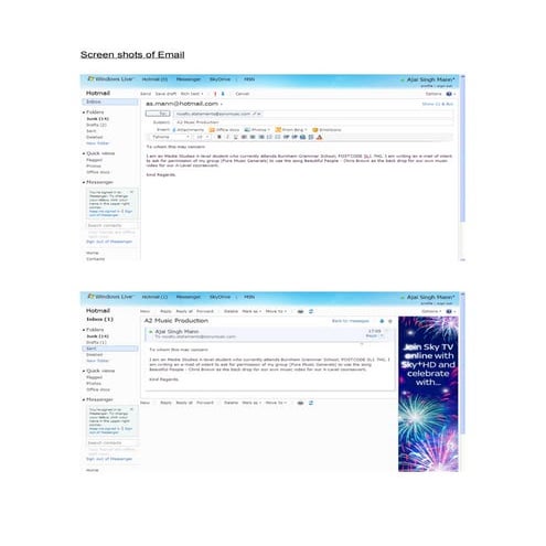 Screen shots of email | PDF