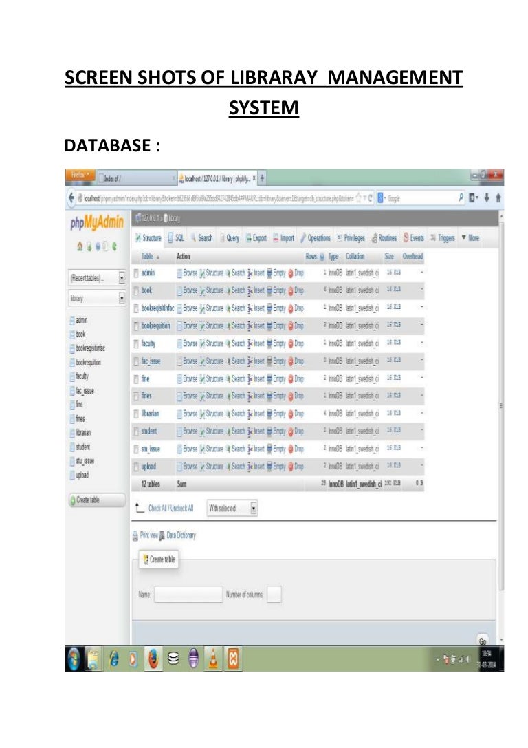 Screen Shots Of Libraray Management System 