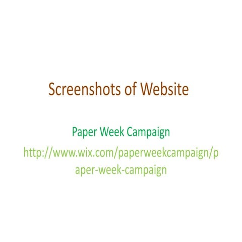 Screenshots of Website | PPTX