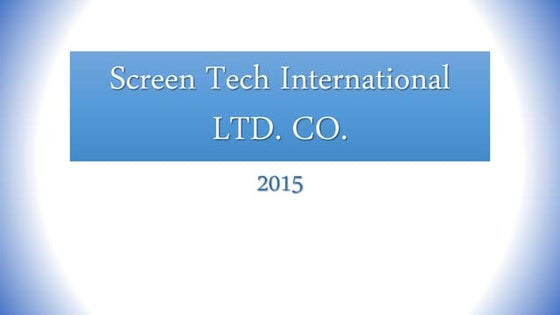 Screen Tech International - API Data Sheet | PDF