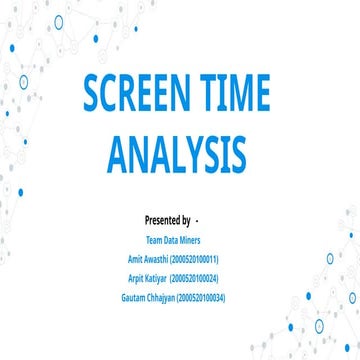 Screen time analysis.pptx presentation. | PPTX