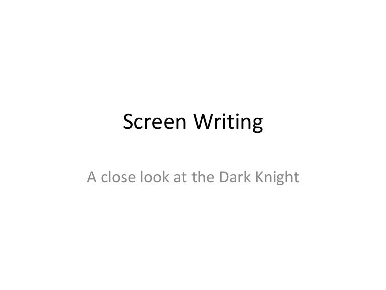 screenwriting
