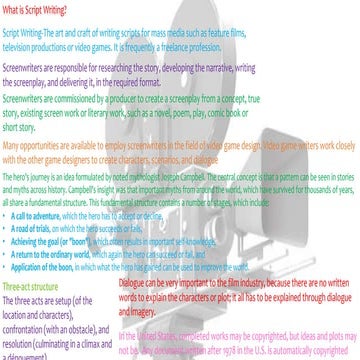 Screen writing | PPTX | Screenwriting | Content Production