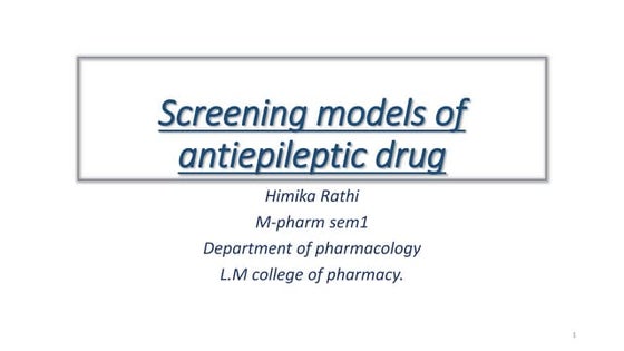 Screening Models of Anti-Inflammatory Drugs | PPT