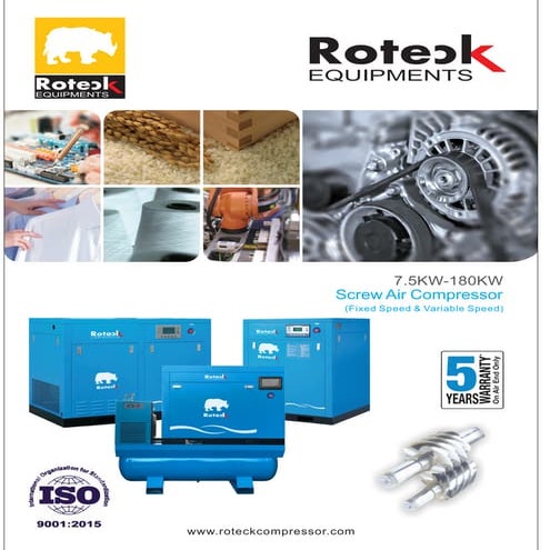 Compressor Spares and Tanks By Roteck Equipment Limited | PDF