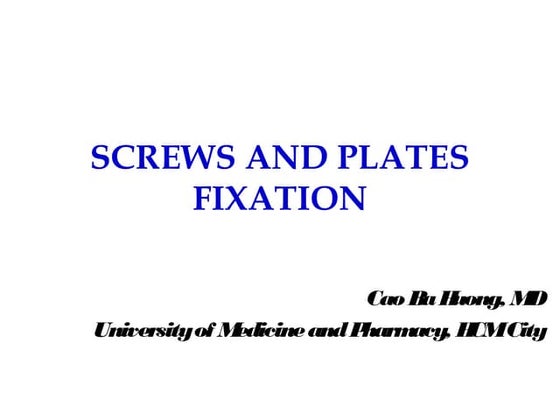 Principles of lock plate fixation AO | PPTX
