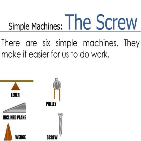 Types Of Screws Simple Machines Screw Simple Machines