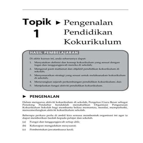 pengenalan pendidikan kokurikulum | PDF