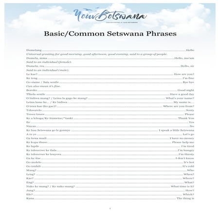 Scribd basic-setswana-phrases | PDF