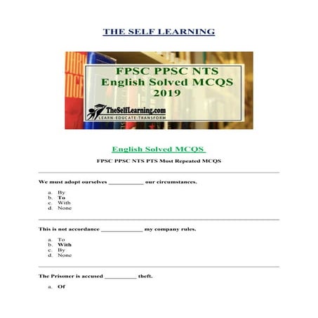 English Solved MCQS | PDF