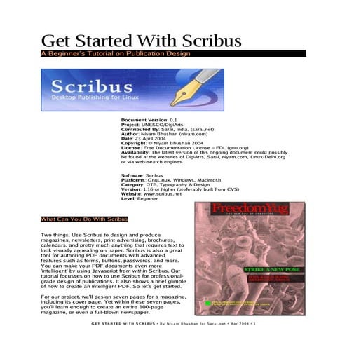 Scribus tutorial | PDF