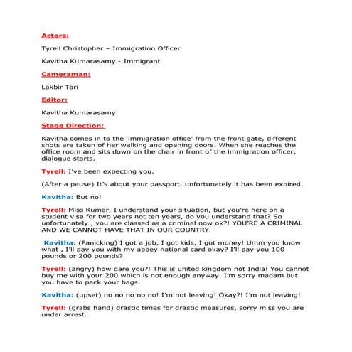 Preliminary Task: Script | PDF