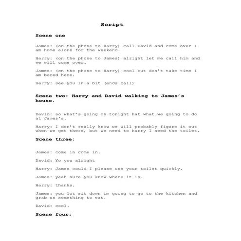 Script.docx EF | DOCX | Bath and Shower | Personal Care