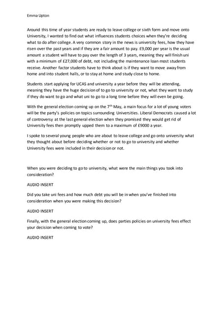 Emma Interview prep sheet (3) | DOCX