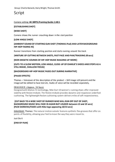 Music video script | DOCX