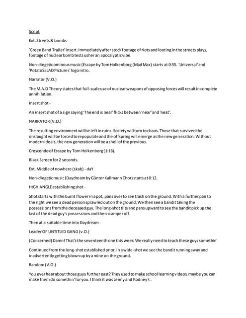 2 Minute Film Intro Script | PDF