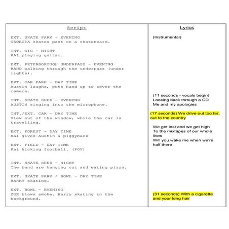 Music Video Script | PDF