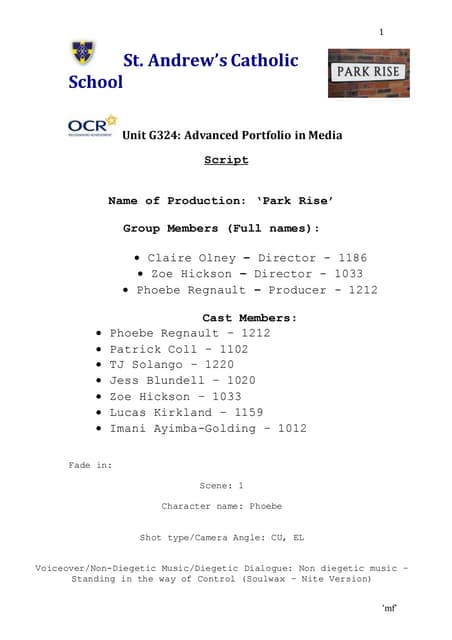 Soap opera script | PPTX