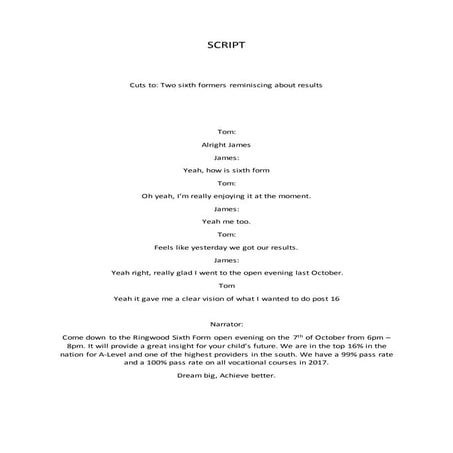 factual University interview script