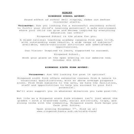 Task 4 year 7 script | DOCX