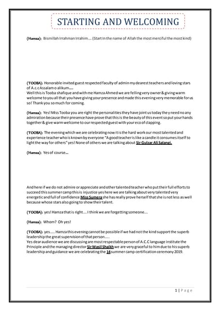 The Welcome Speech...Annual Day Celebration-2015 (Autosaved) | PDF