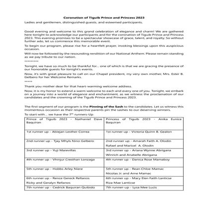 EMCEE SCRIPT DURING CORONATION ICAMPORAL | DOCX